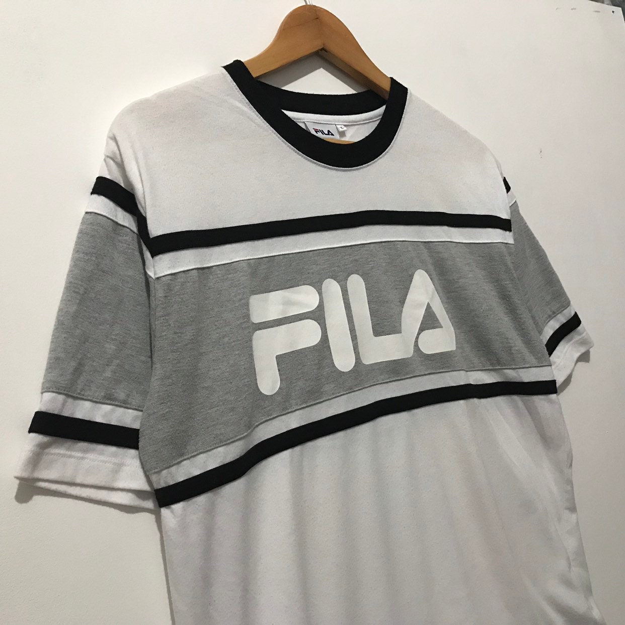 Rare Vintage Fila Big Spell Out Logo Stripe - Etsy