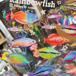 MULTIPACK Clear Aquarium Fish Sticker Sheets | 146 Transparent ...