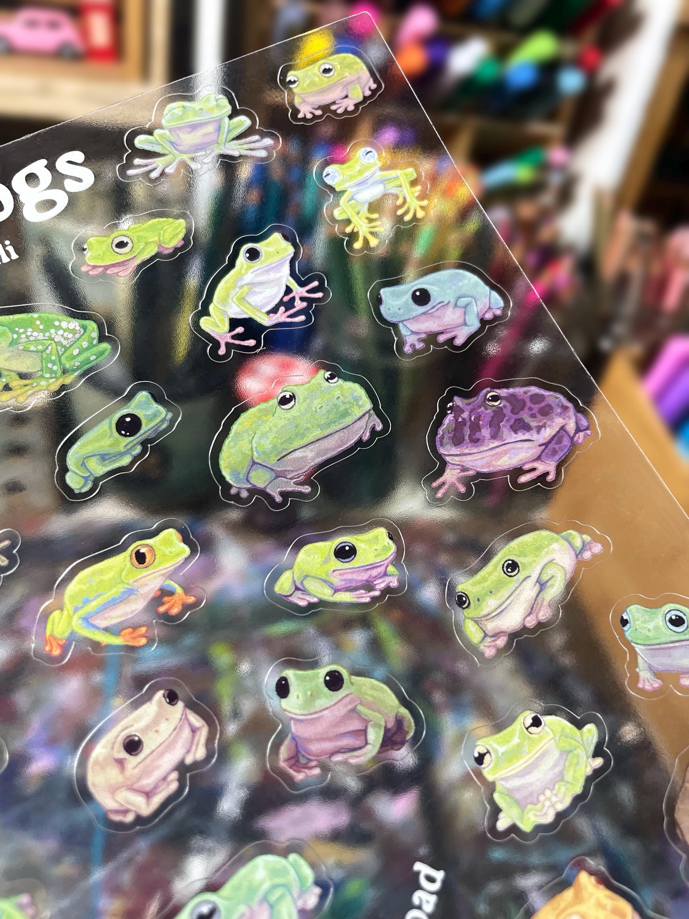 Mini Frogs Sticker Sheet | Clear Transparent Frog Stickers - Etsy