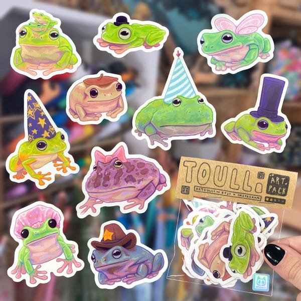 Frog Stickers - Etsy UK