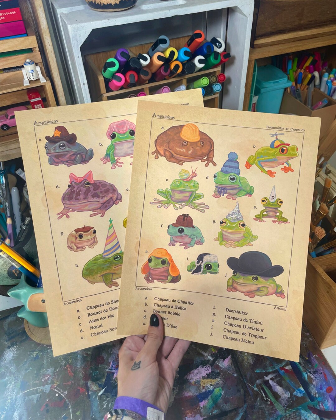 Vintage Frogs French Poster French Poster Linen Paper Art Print - Etsy