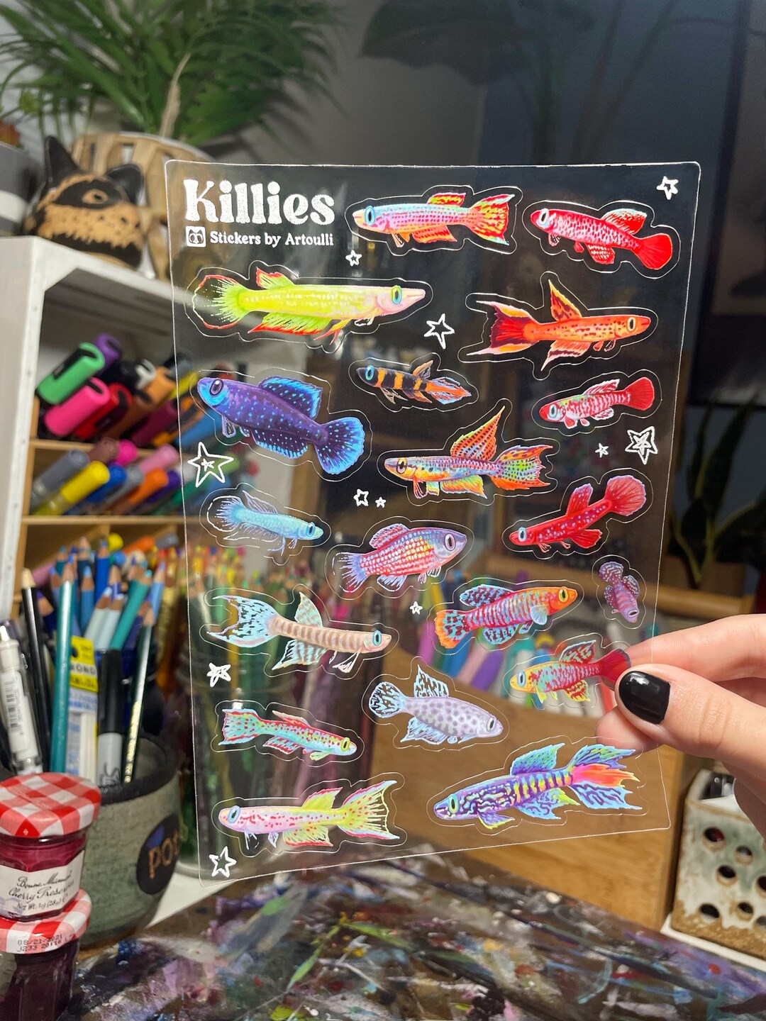 Killifish Sticker Sheet | Clear Transparent Aquarium Fish Stickers - Etsy