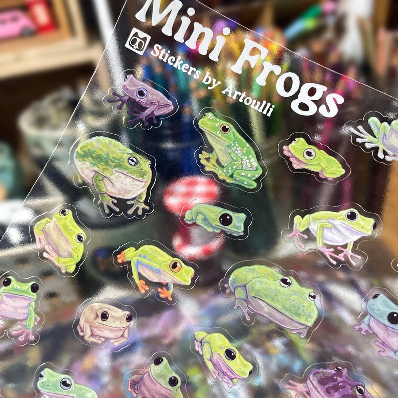 Clear Vinyl Frog Sticker - Etsy UK