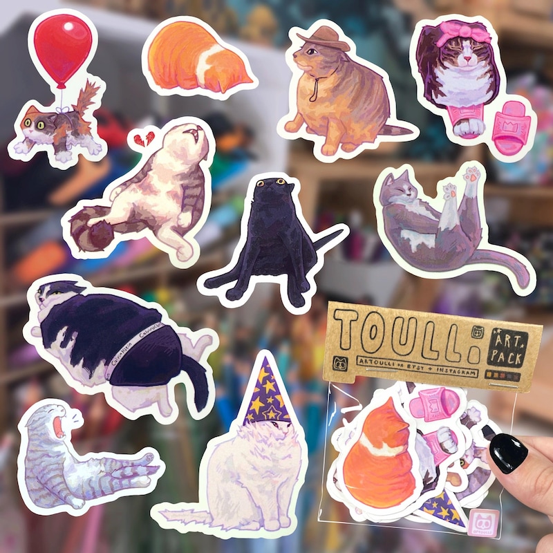 Gatos stickers - Etsy España