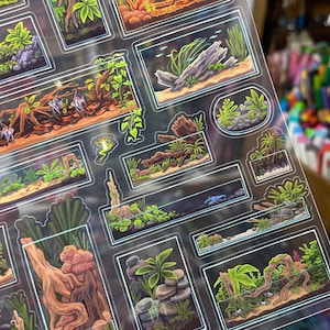 Terrarium Aquarium Sticker Sheet VIVARIUMS | Clear Transparent Stickers ...