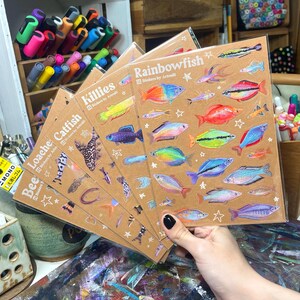 Rainbowfish Sticker Sheet | Clear Transparent Aquarium Fish Stickers - Etsy