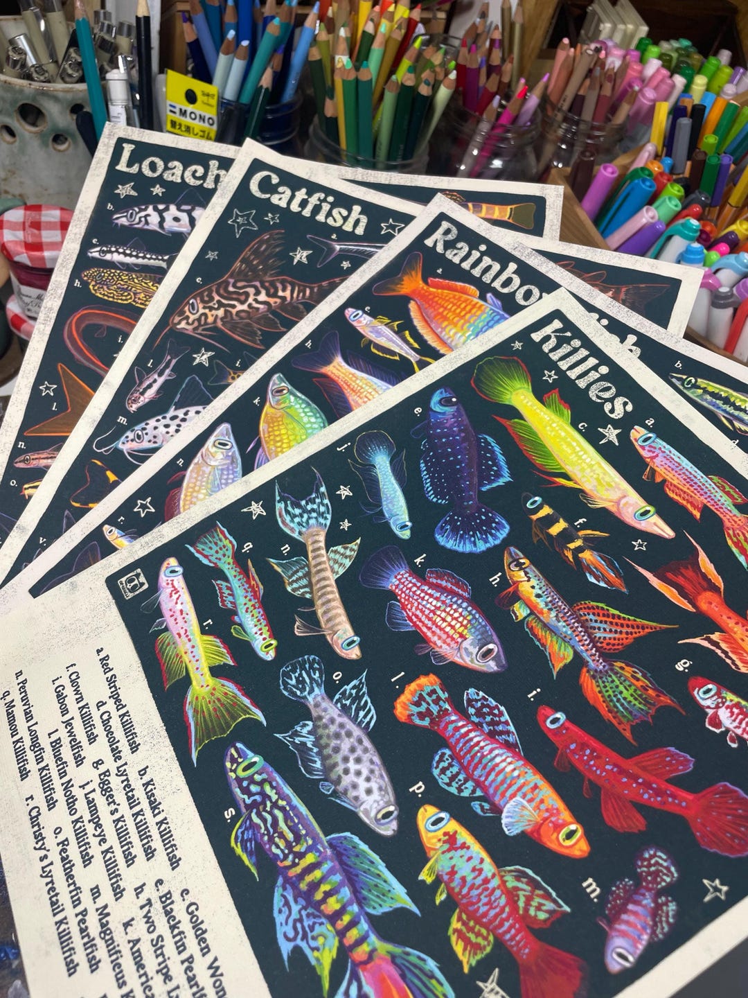 PACK OF 5 Aquarium Fish Identification Wall Posters 8.5x11 | Art Prints ...