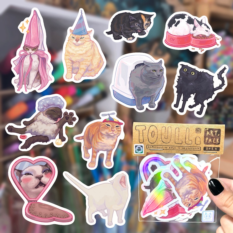 Gatos stickers - Etsy México