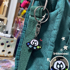 Flying Saucer Space Kitty Keychain | UFO Cat Bag Charm Keyring - Etsy