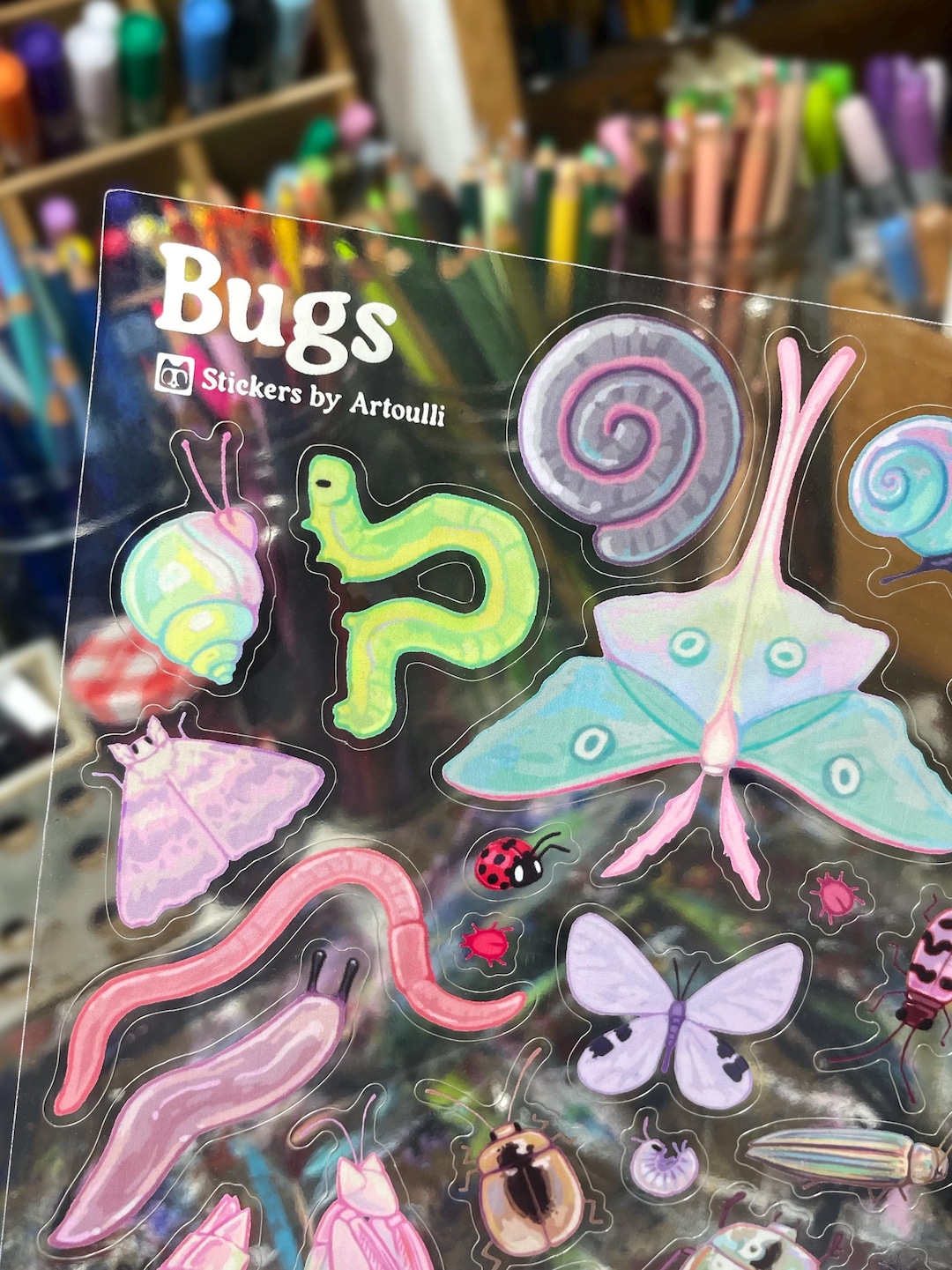 BUGS! Sticker Sheet | Clear Transparent Bug Stickers - Etsy