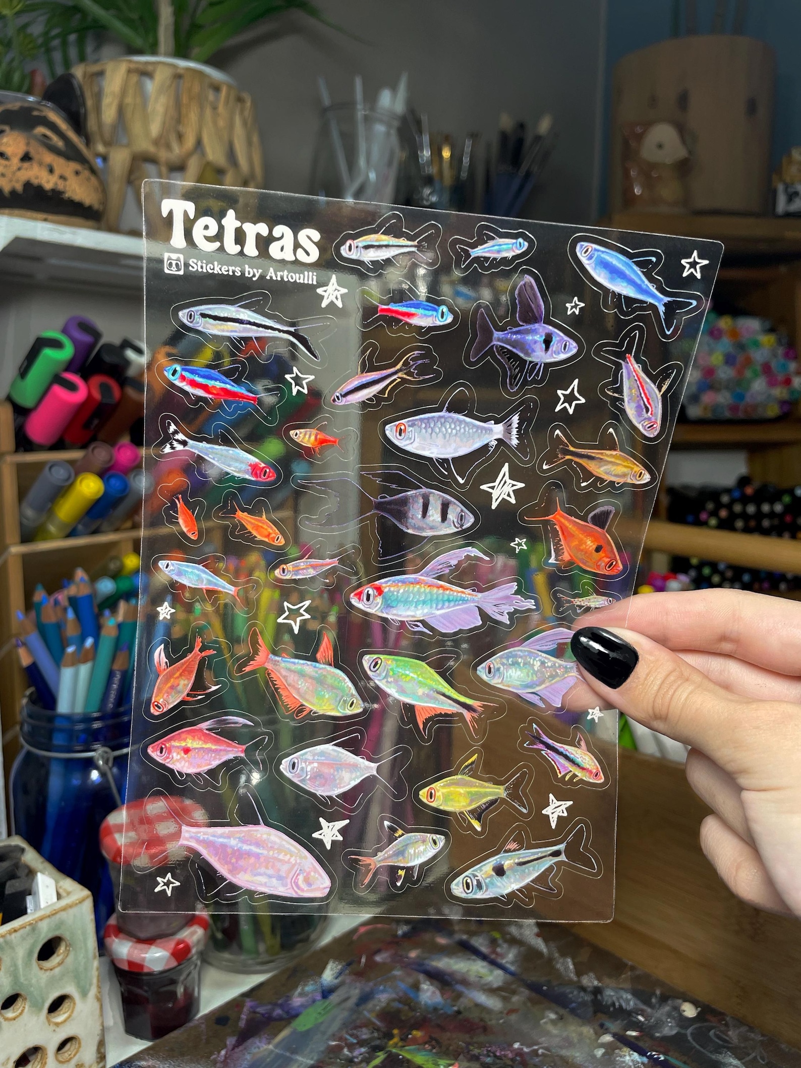 Tetra Sticker Sheet | Clear Transparent Aquarium Fish Stickers - Etsy