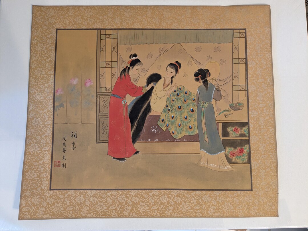 Chinese Watercolor Painting on Silk #1 - Etsy