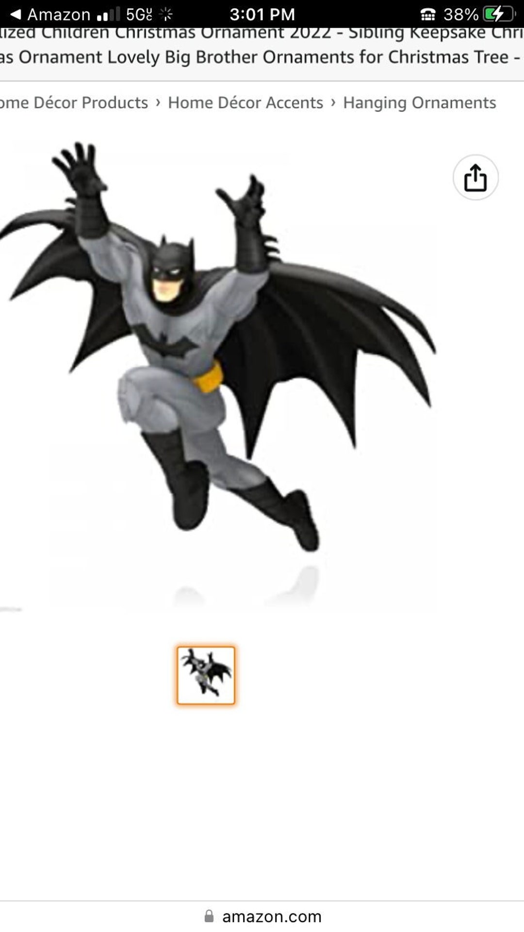 Hallmark Ornament Batman 2015 - Etsy