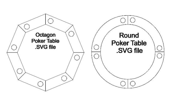 Poker Table Pieces for CNC .SVG Files Octagon Round Tables - Etsy