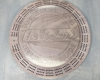 CNC and Laser SVG Files for Round 3 Track Cribbage Board, Dxf, Crv ...