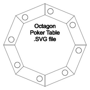 Poker Table Pieces for CNC, .SVG Files Octagon, Round Tables, Digital ...