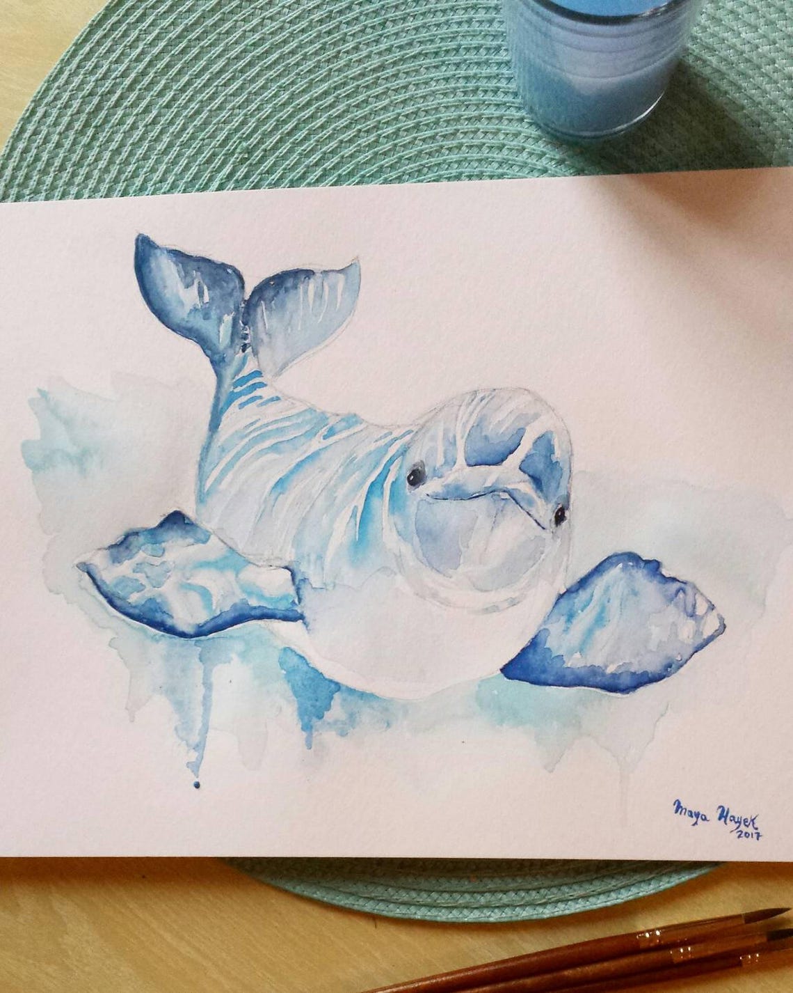 Beluga Whale, Whale Art, Whale Nursery, Beach Decor, Whale Painting ...