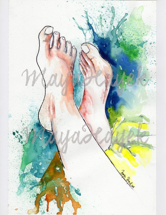 Watercolor Painting Feet