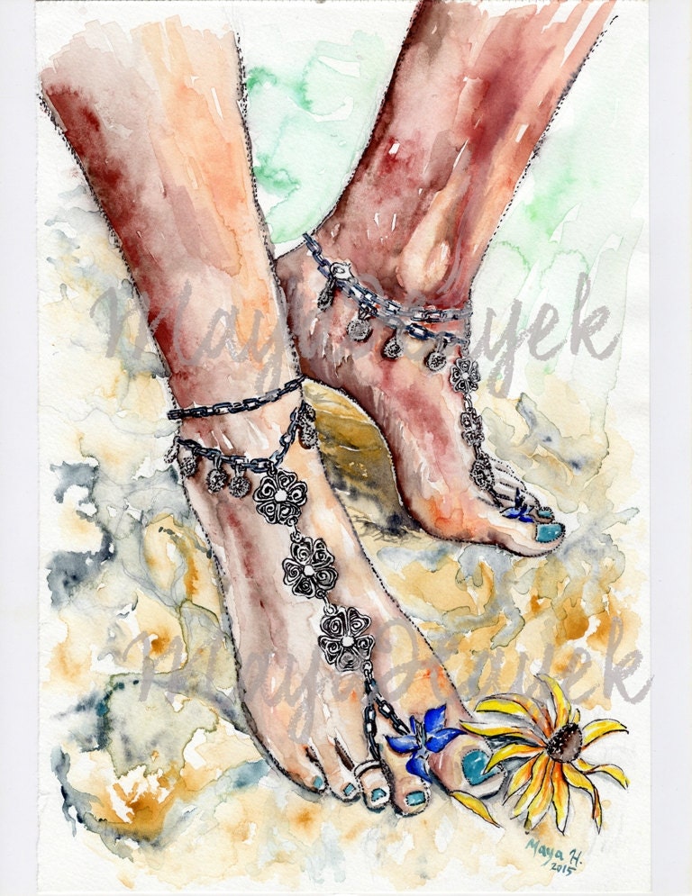 Watercolor Painting Feet