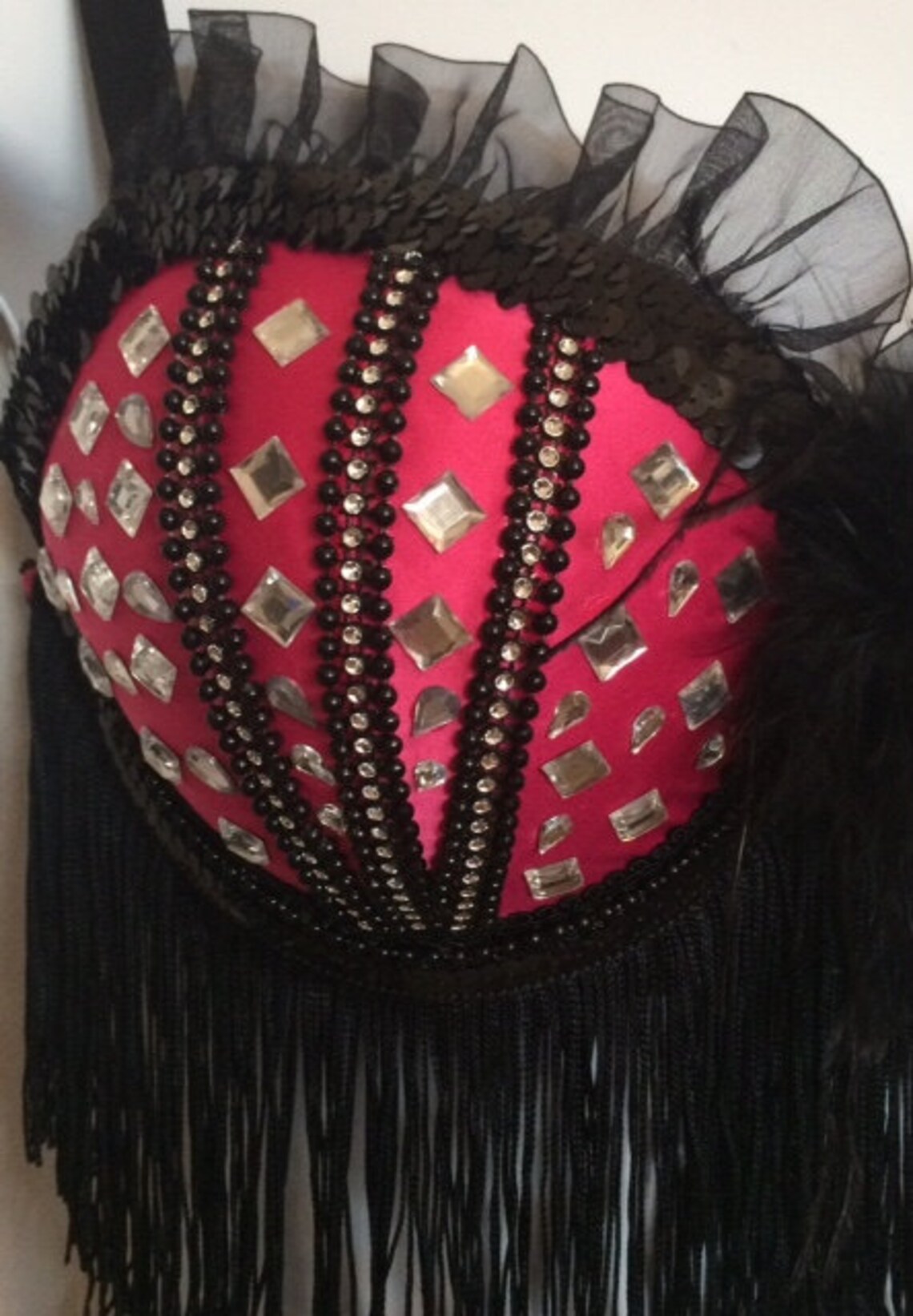 Burlesque Bling Bra With Rhinestones Fringe and - Etsy