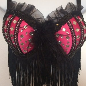 Burlesque Bling Bra With Rhinestones, Fringe and Pearls-sexylingerie ...