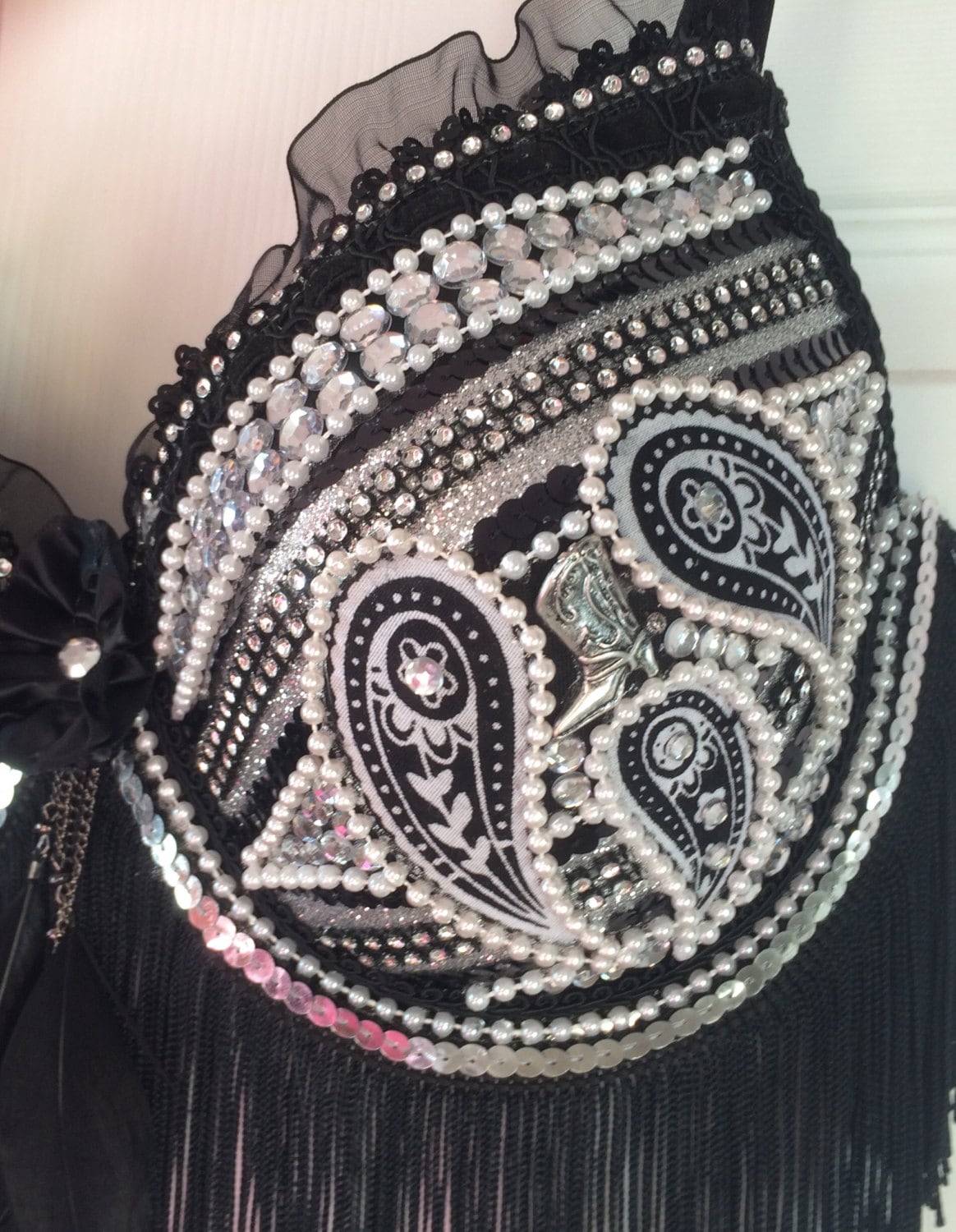 Country Western Bling Bra: Paisley Bandana, Jewel Embellishments - Etsy
