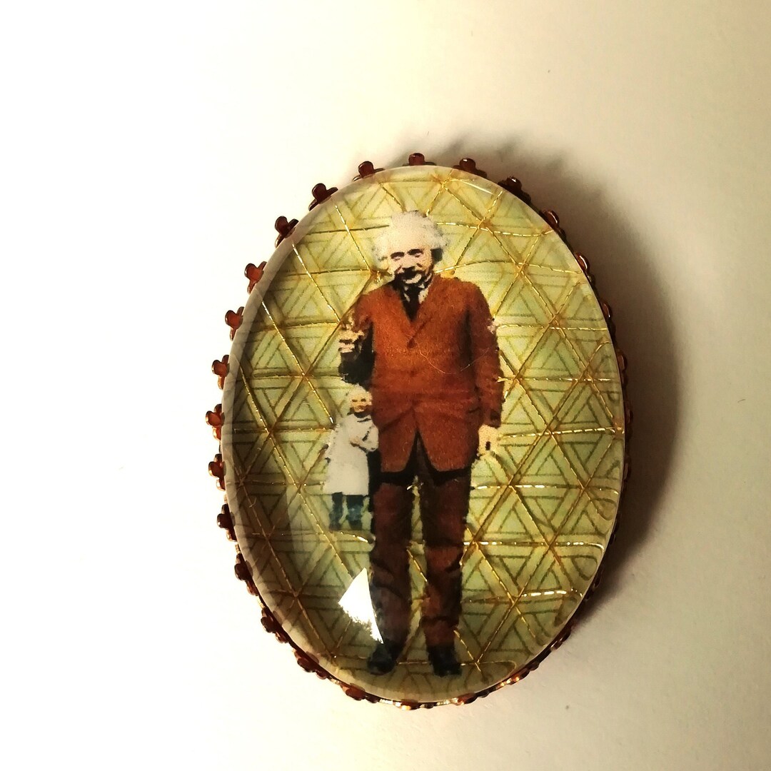 Albert Einstein Hand Embroidered Brooch - Etsy