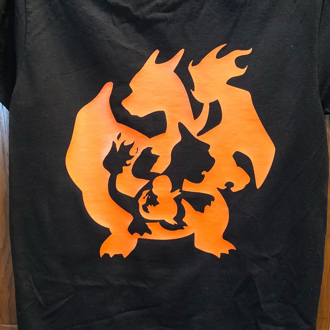 Charmander Evolution T-shirt, Charmander Charmeleon Charizard Evolution ...