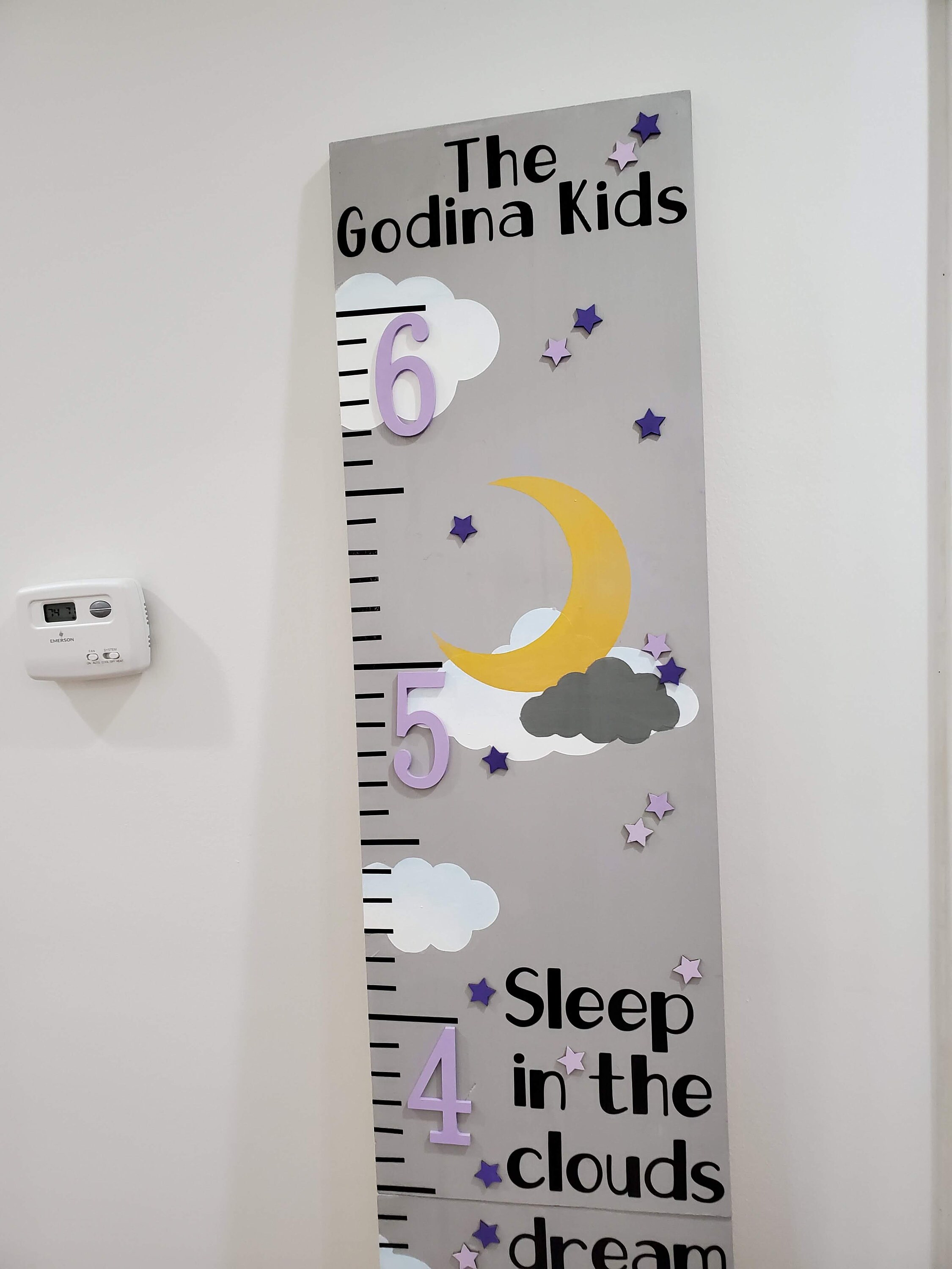Clouds and Stars Growth Chart Sky Nursery Decor Wood Hand - Etsy Canada