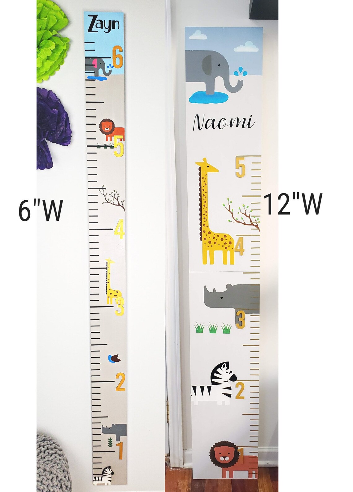 Zoo Growth Chart Baby Shower Gift Animal Theme Growth - Etsy