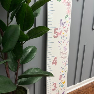 Butterfly Growth Chart Butterflies & Flowers Whimsical Nursery Decor ...