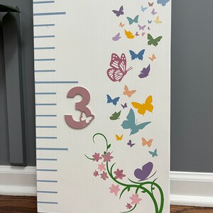 Butterfly Growth Chart Butterflies & Flowers Whimsical Nursery Decor ...