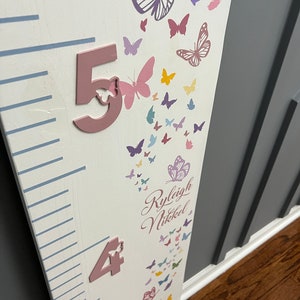 Butterfly Growth Chart Butterflies & Flowers Whimsical Nursery Decor ...