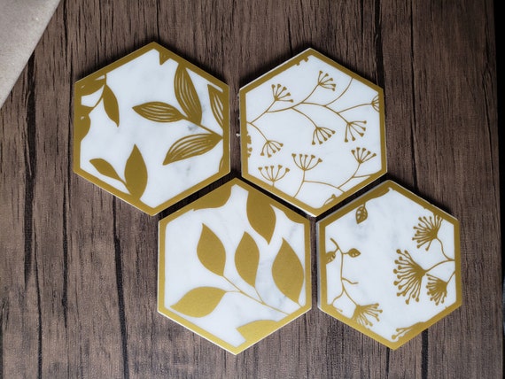 Leaf Coasters Nature Themed Coasters Hexagon Coasters | Etsy