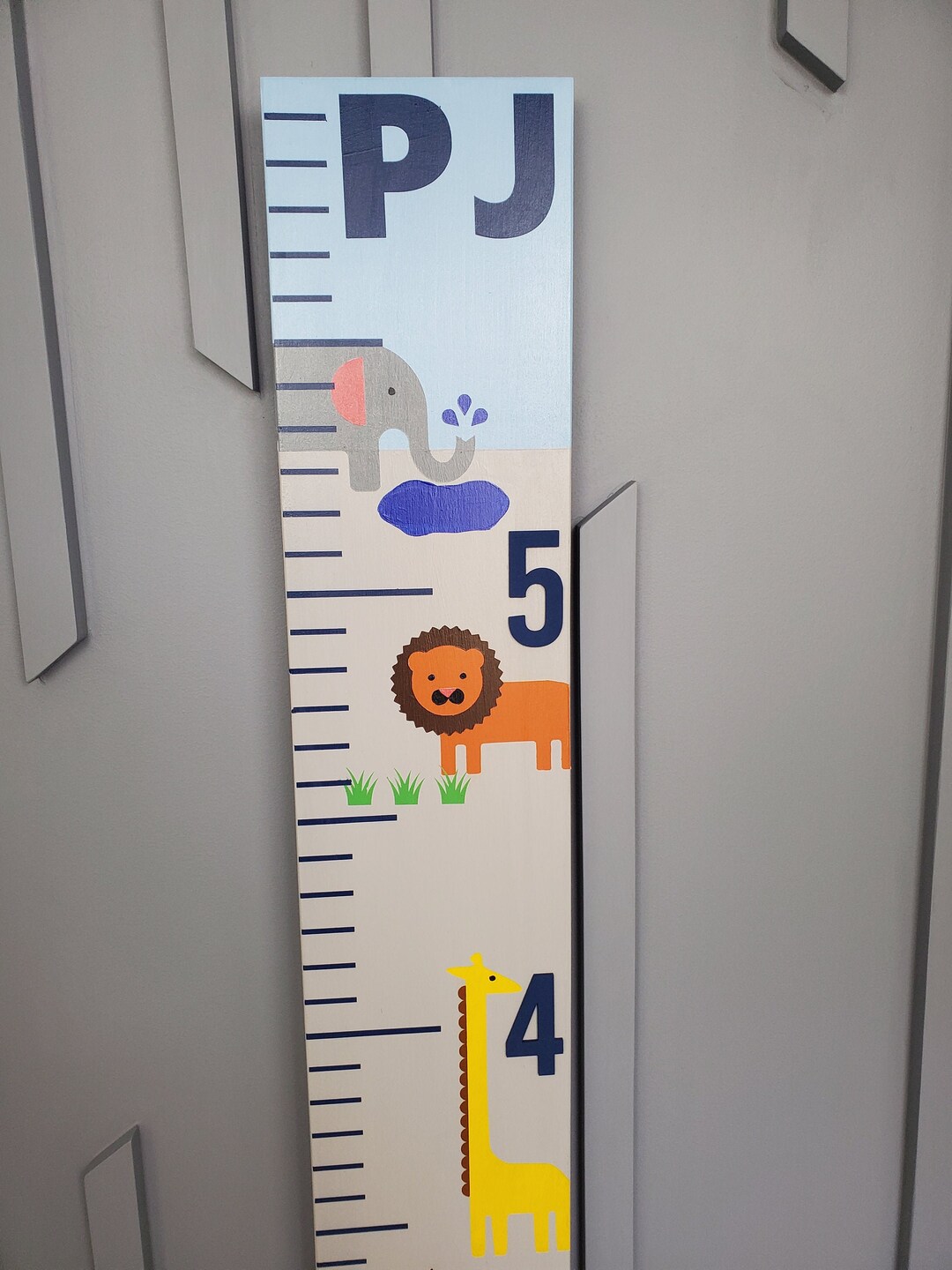 Zoo Growth Chart Baby Shower Gift Animal Theme Growth Chart Kids Height ...