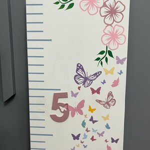Butterfly Growth Chart Butterflies & Flowers Whimsical Nursery Decor ...