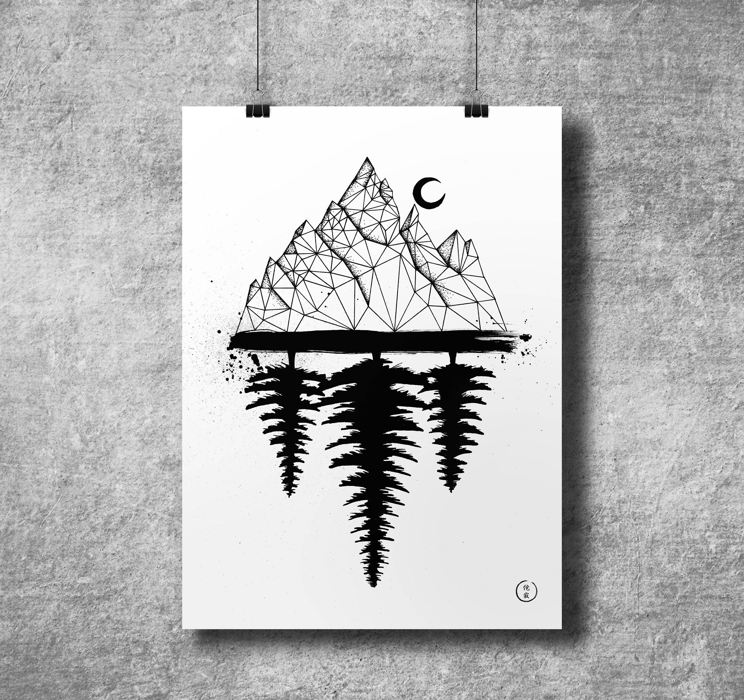 Geometric Mountain Illustration