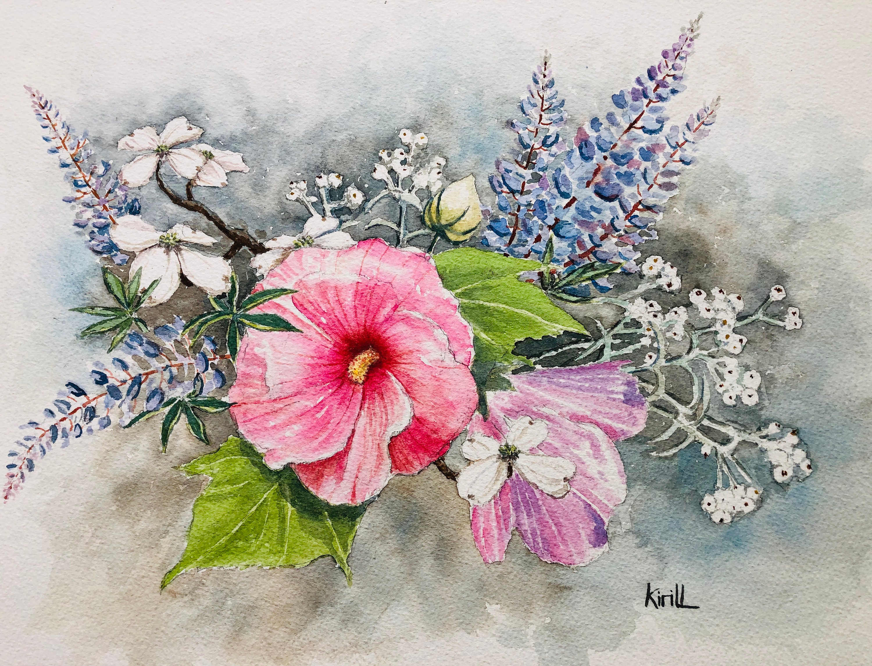 Native Plant Wedding Bouquet, Watercolor Wall Art - Print Only - Etsy