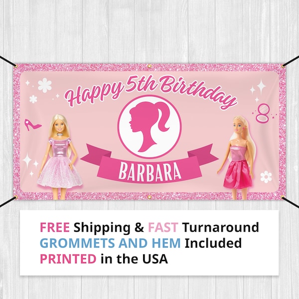 Barbie Banner - Etsy