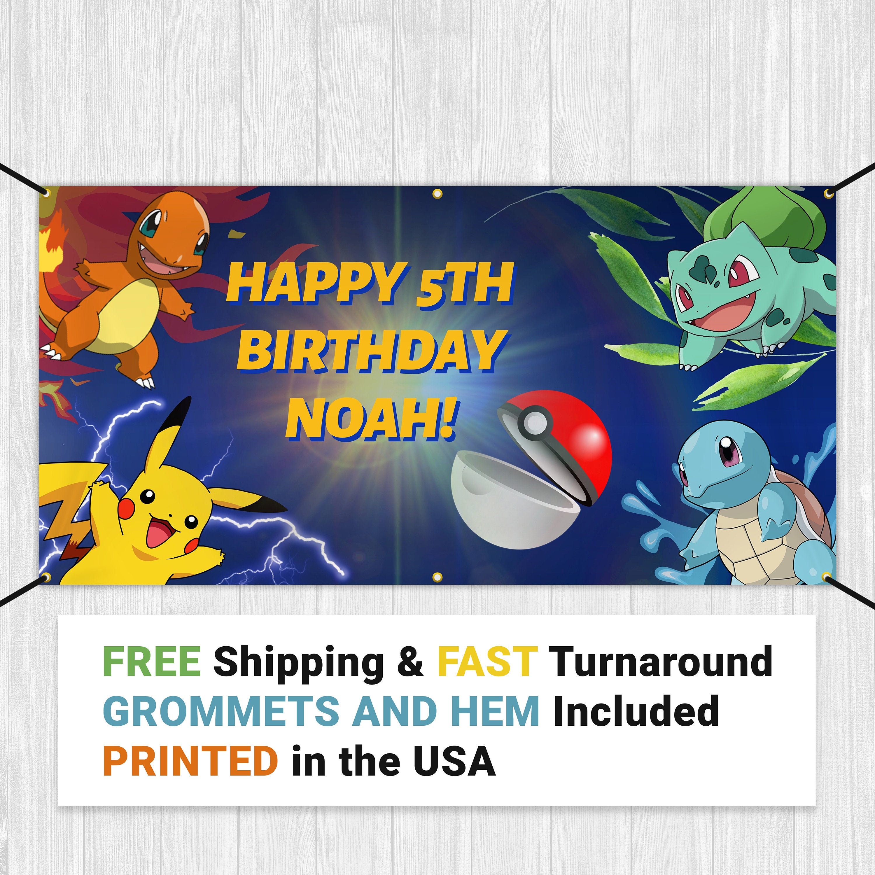 Pokemon Birthday Banner