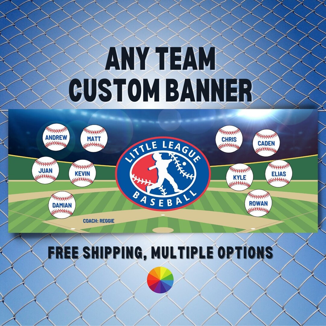 Little League Baseball Team Banner Customized With Logo and - Etsy