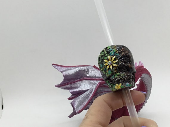 Sugar Skull Straw Topper Tumbler Topper Straw Buddy Straw | Etsy