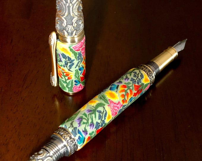 Green Floral Victorian Fountain Pen - Etsy