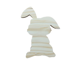 Easter Bunny Wood Cutout, Bunny Laser Cut, Easter Bunny Wooden Piece ...