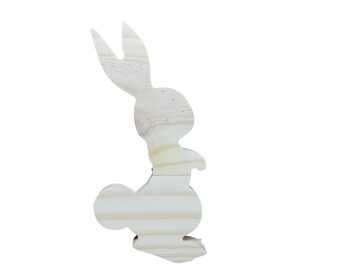 Easter Bunny Wood Cutout, Bunny Laser Cut, Easter Bunny Wooden Piece ...