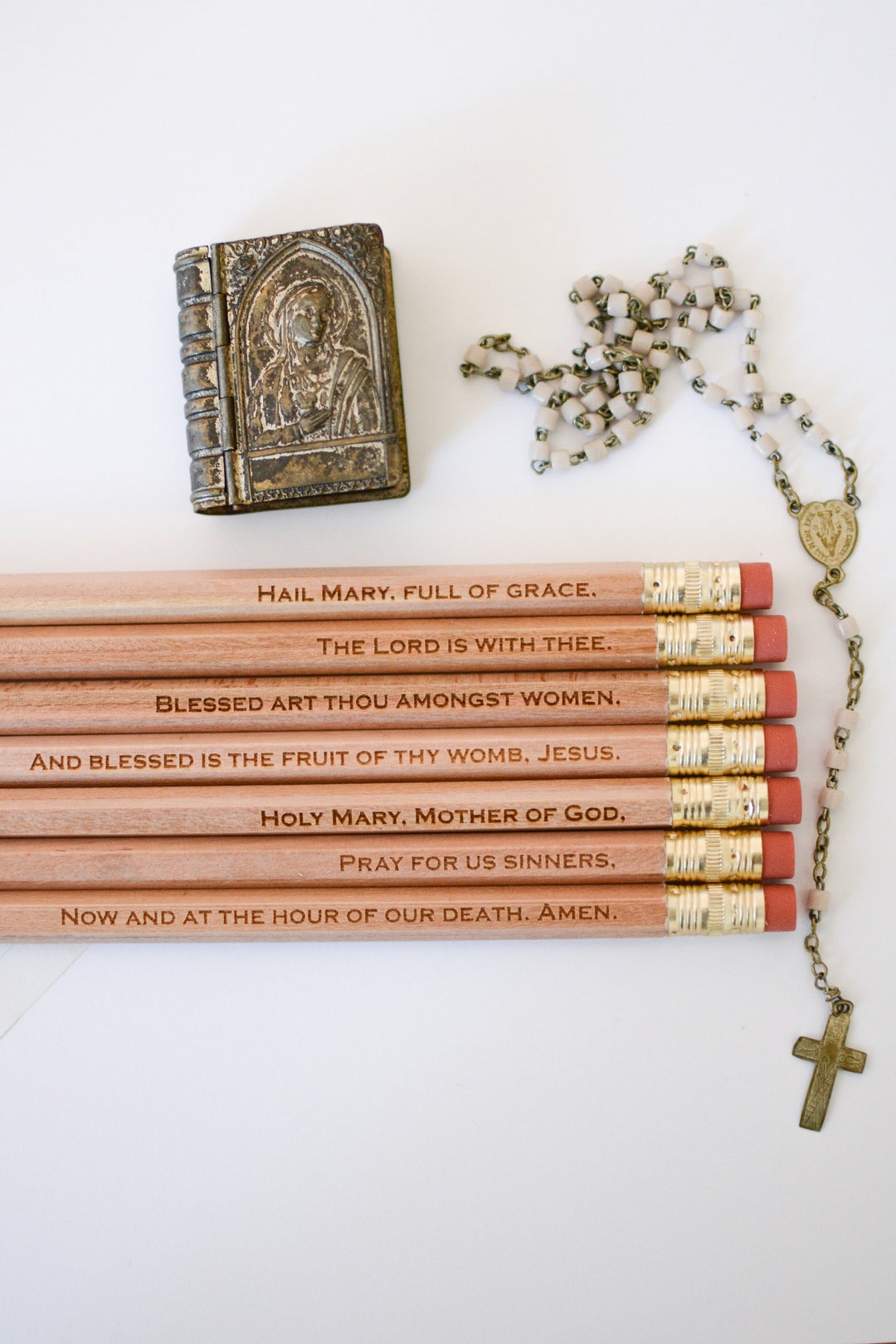 Hail Mary, Catholic Engraved Pencil, Ave Maria, Liturgical Living - Etsy