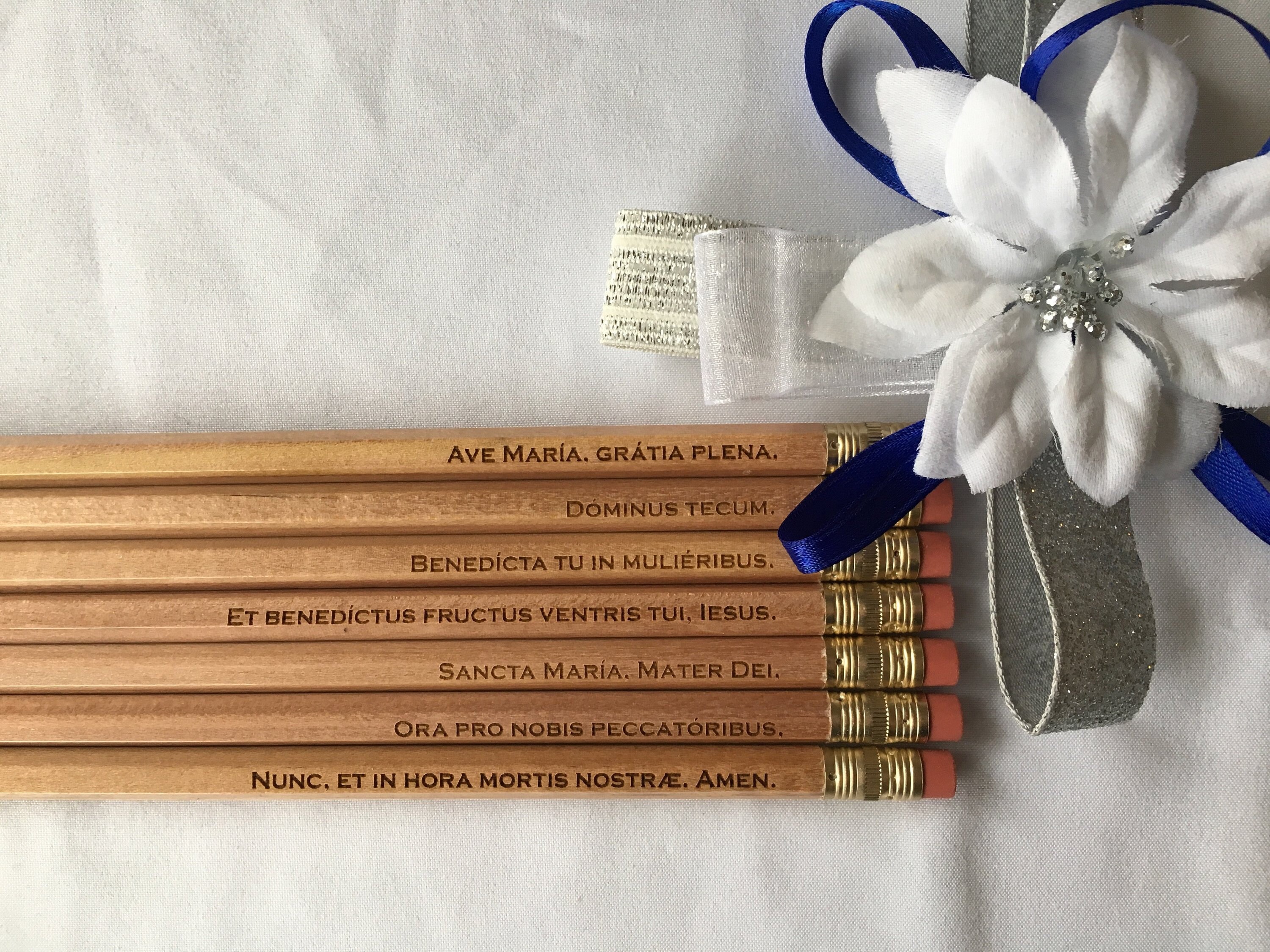 Ave Maria, Catholic Engraved Pencils, Latin - Etsy