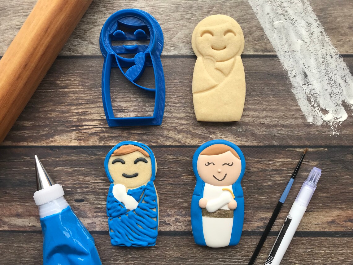 Mary and Baby Jesus Cookie Cutter, Catholic Sugar Cookie, Liturgical ...
