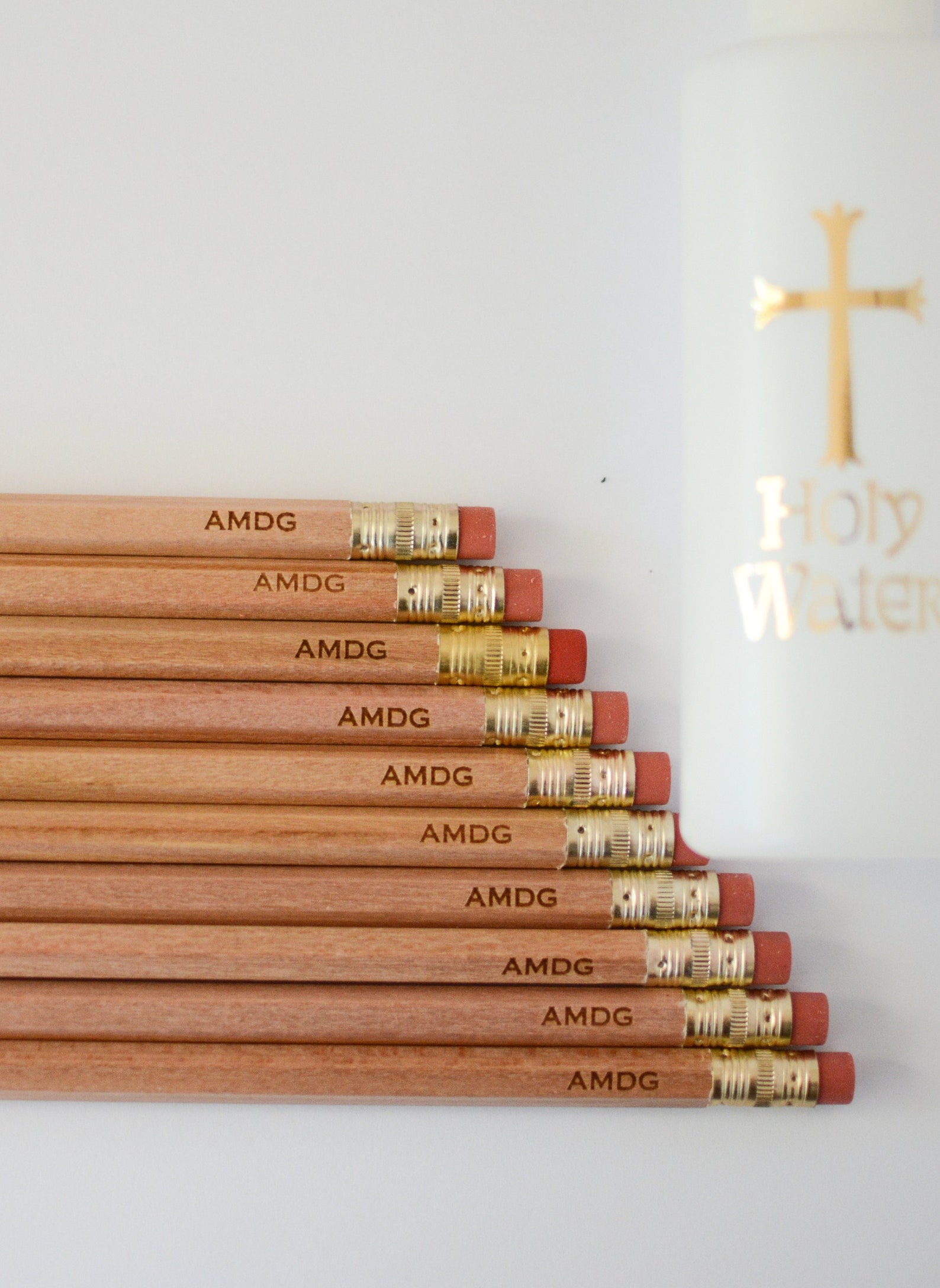 AMDG, Catholic Engraved Pencil, Ad Majorem Dei Gloriam, Jesuit Motto ...