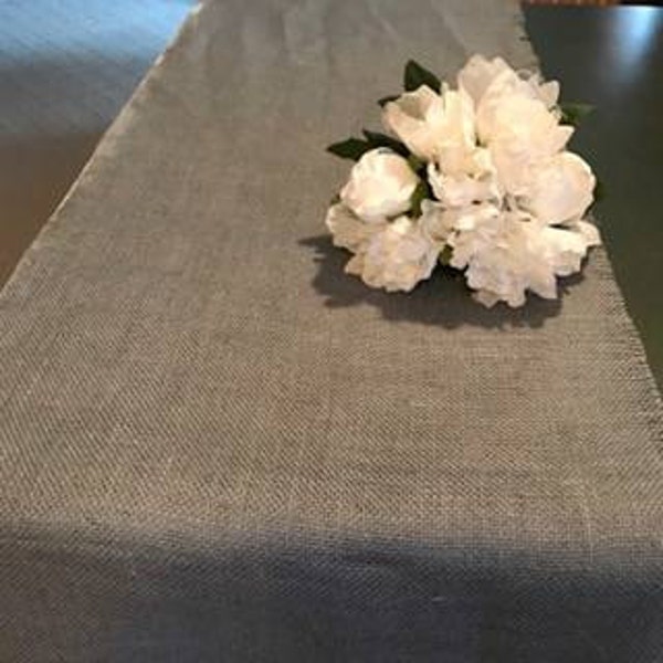 Gray Burlap Runner - Etsy